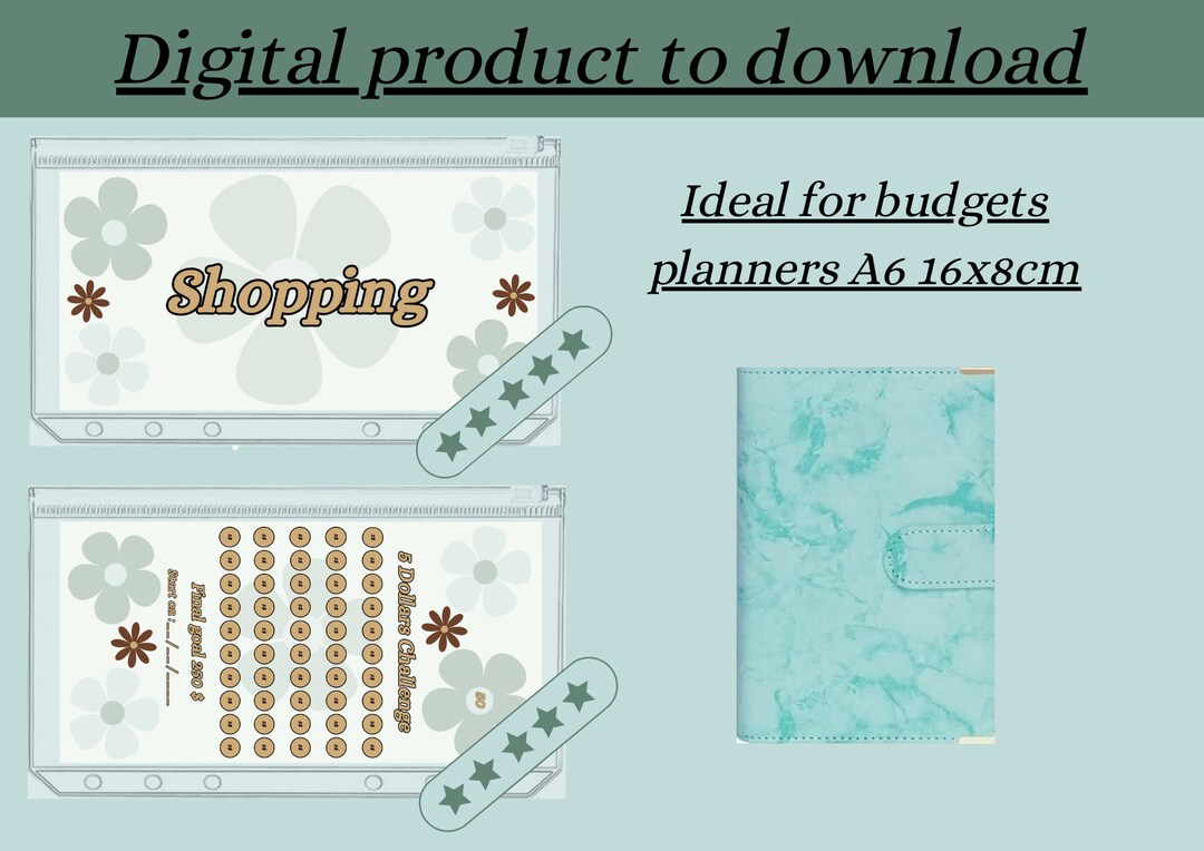 Complete Pack Cover Page Challenge Sheets Compatible With the A6 Budget ...