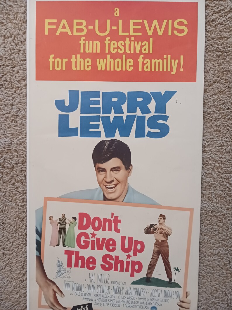 Jerry Lewis 1959 Vintage Movie Poster dont Give up the Ship/rock-a-bye ...