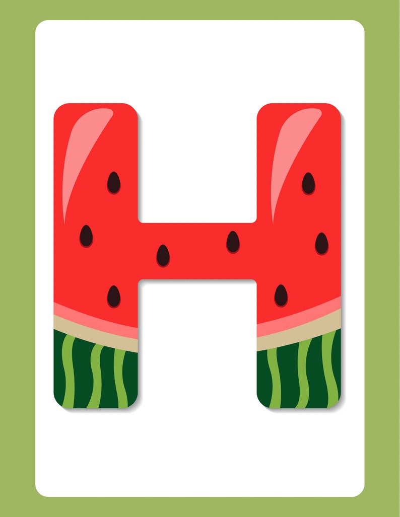 ABC Adventure Flash Cards for Early Learners” Watermelon Them Flash ...