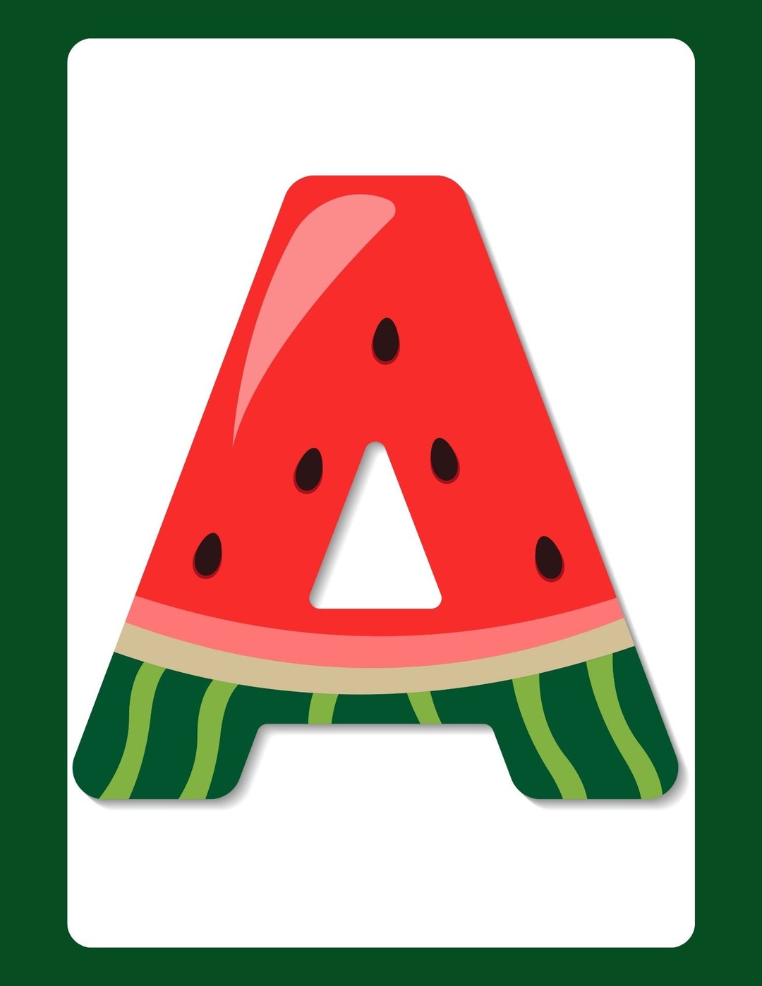 ABC Adventure Flash Cards for Early Learners” Watermelon Them Flash ...