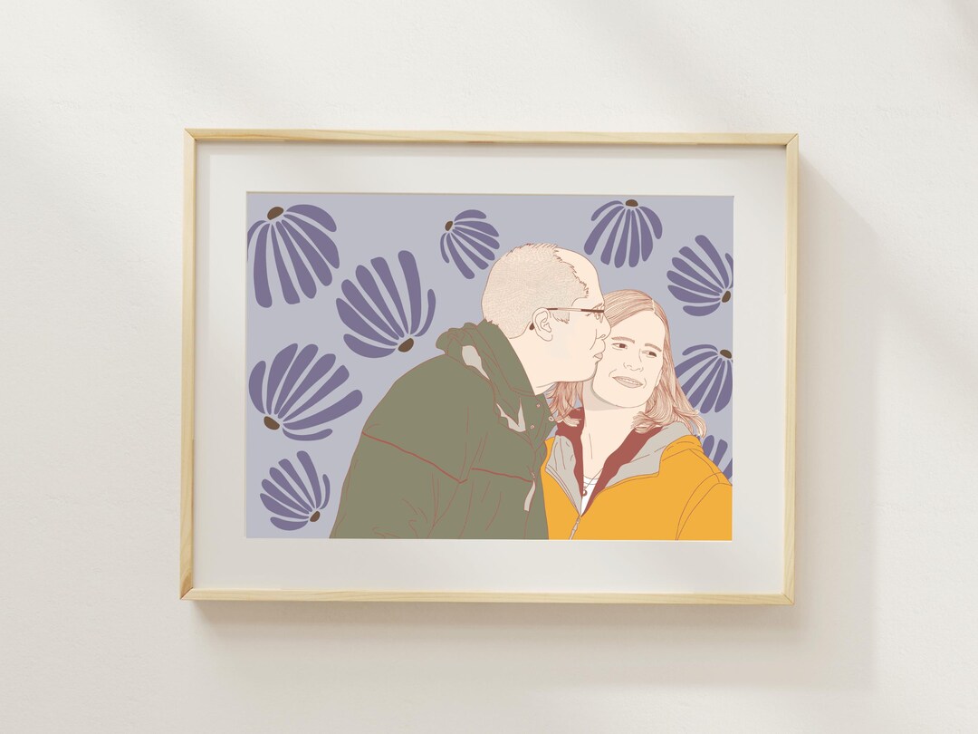 In Loving Memory Drawing - Custom Memorial Portrait, Minimalist Love ...