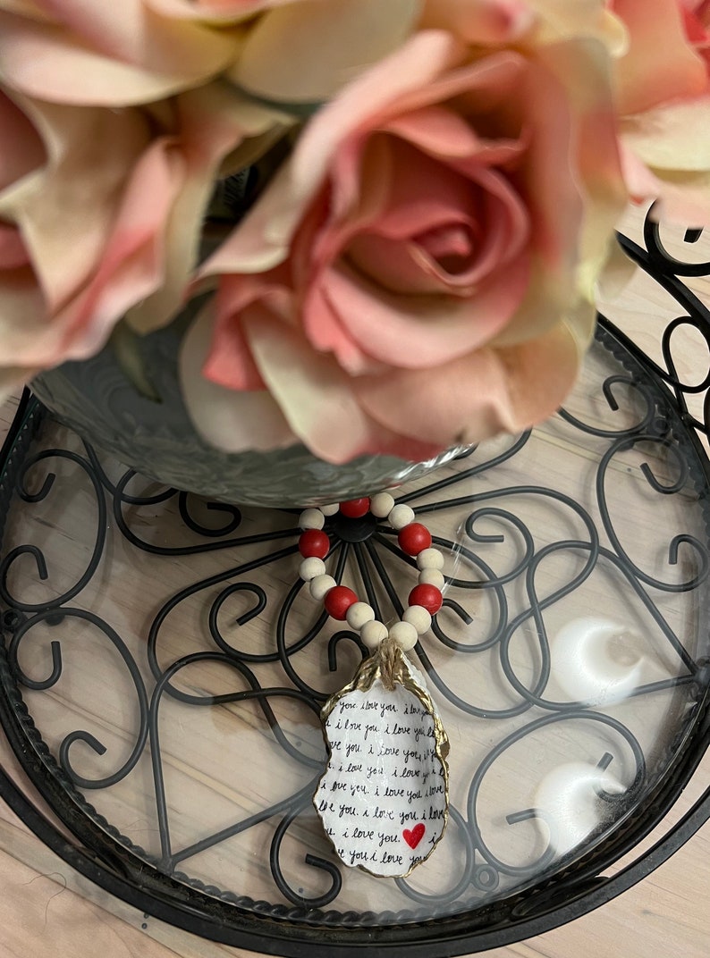 Valentine Decoupage Shell With Blessing Beads Small - Etsy