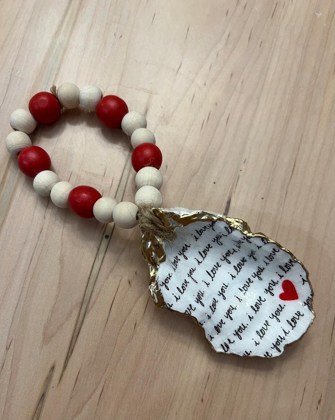 Valentine Decoupage Shell With Blessing Beads Small - Etsy