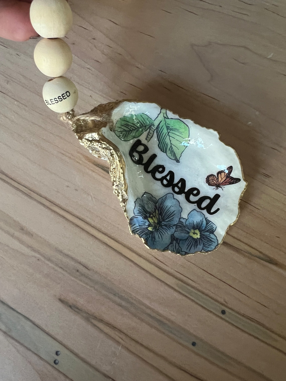 Blessed Decoupage Shell and Blessing Beads - Etsy