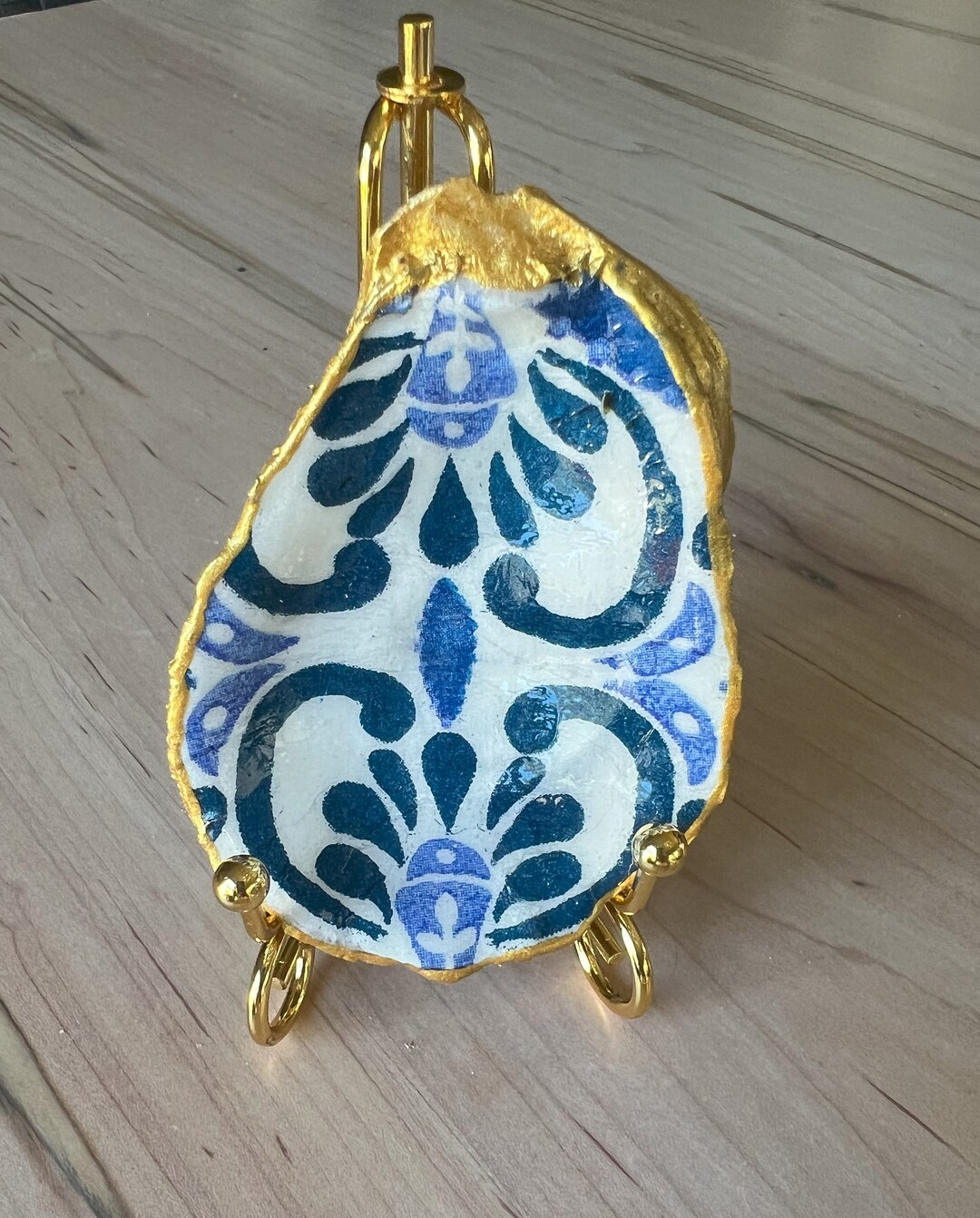 Blue and White Decoupage Shell - Etsy