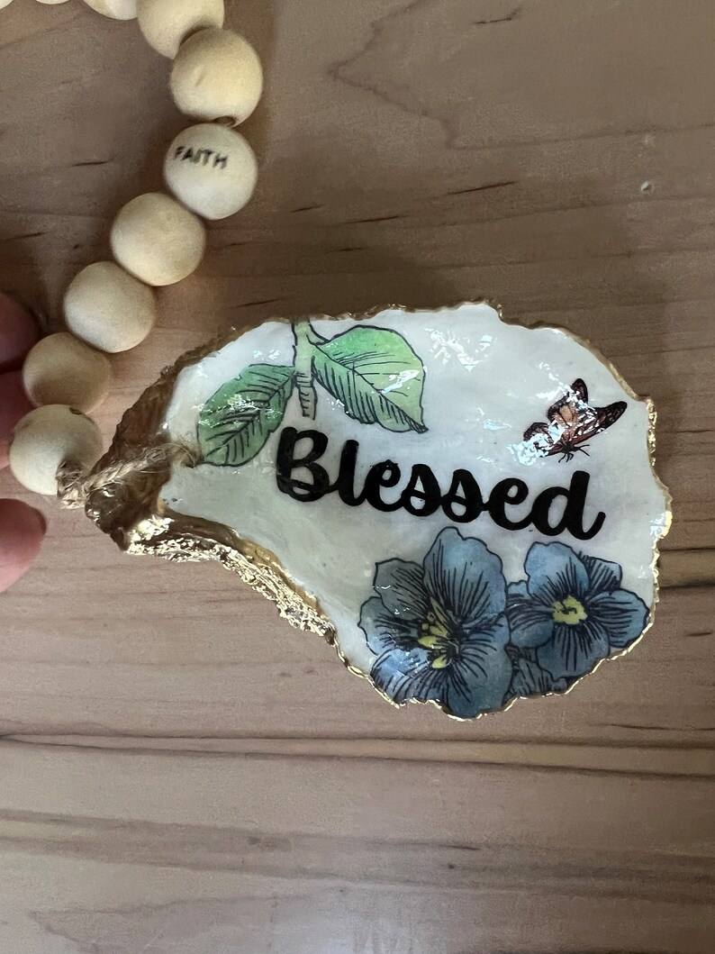 Blessed Decoupage Shell and Blessing Beads - Etsy