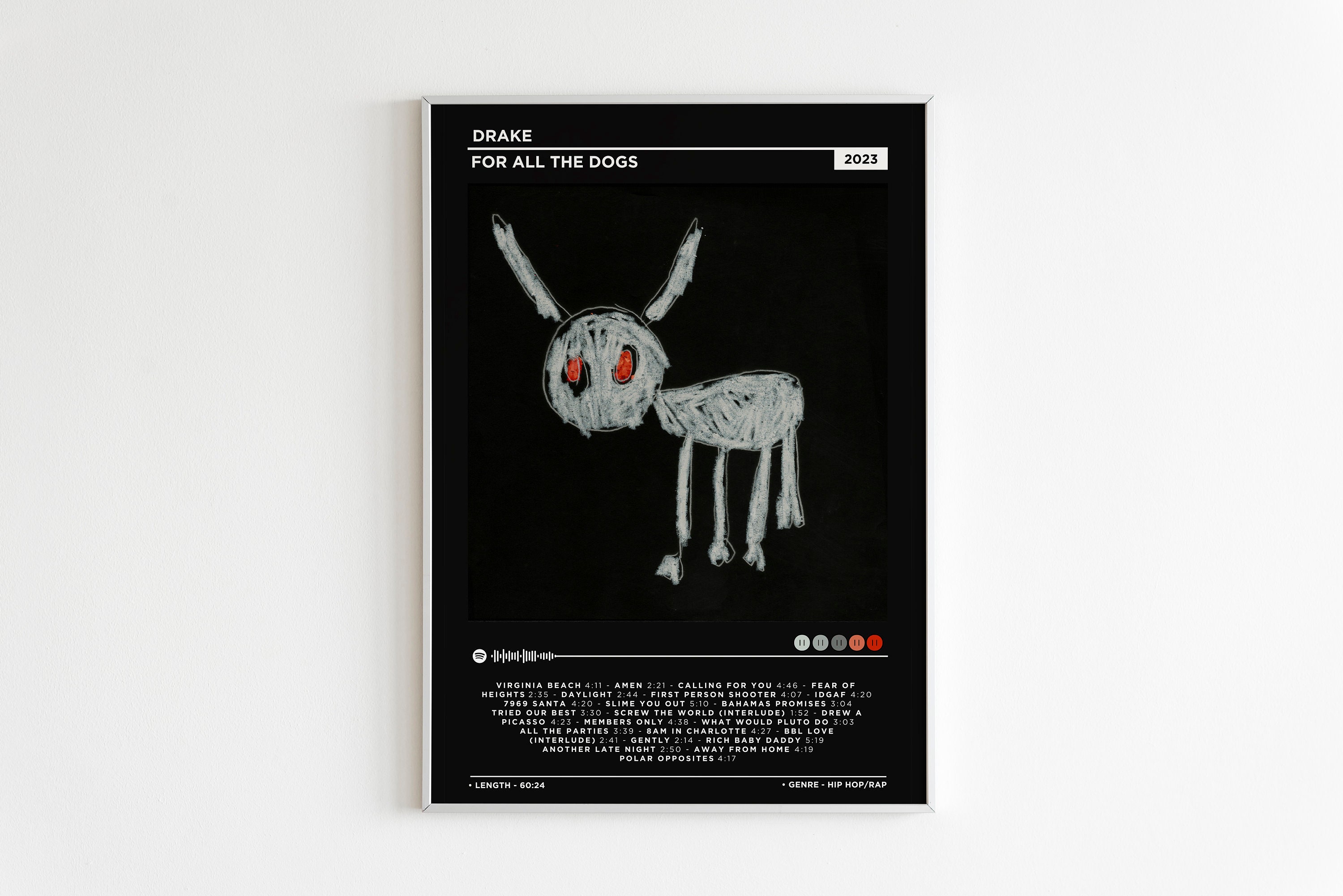 Drake - For All The Dogs Album Poster, Album Cover Poster sold by ...