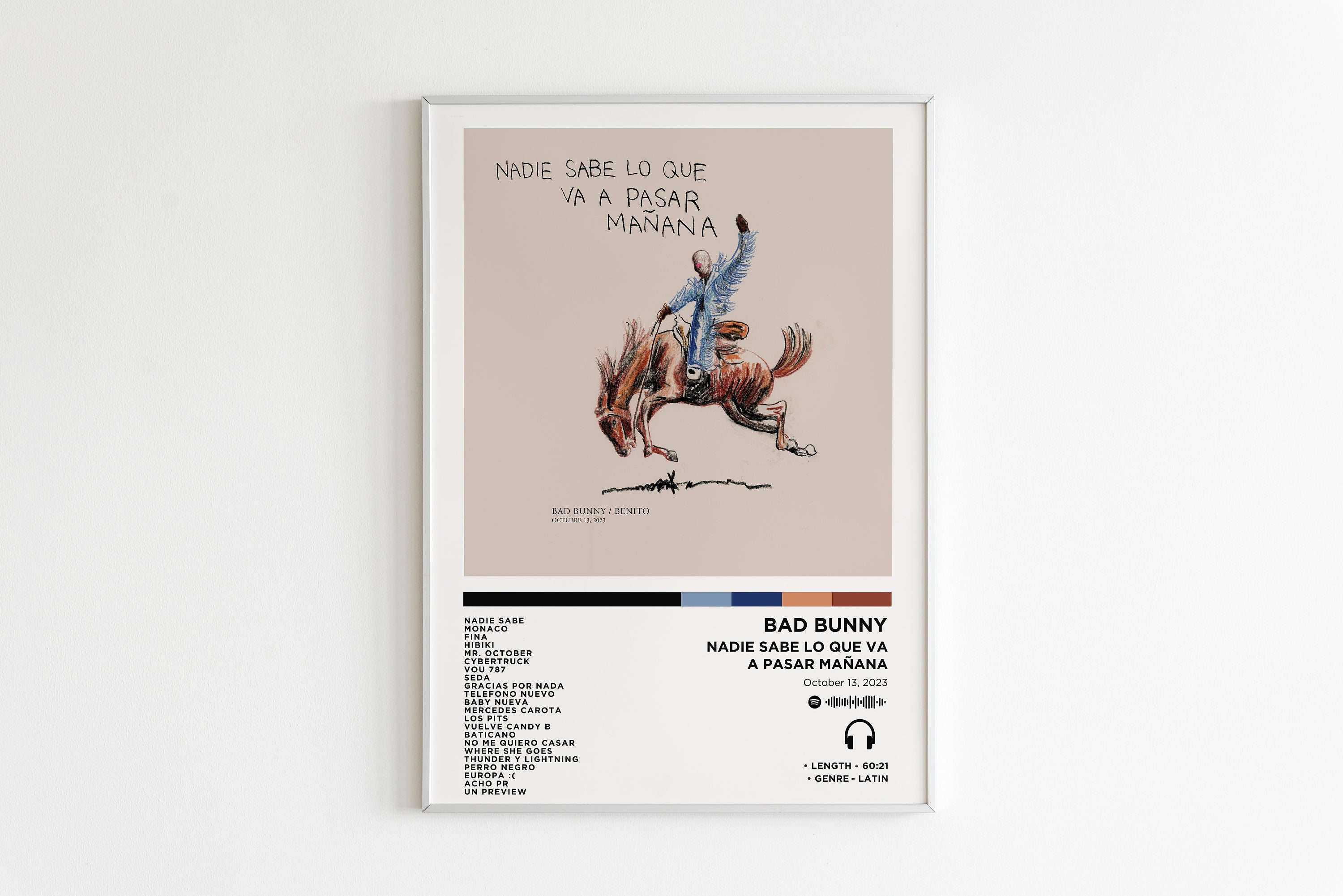 Póster Bad Bunny Nadie Sabe Lo Que Va a Pasar Mañana Poster Most Wanted ...