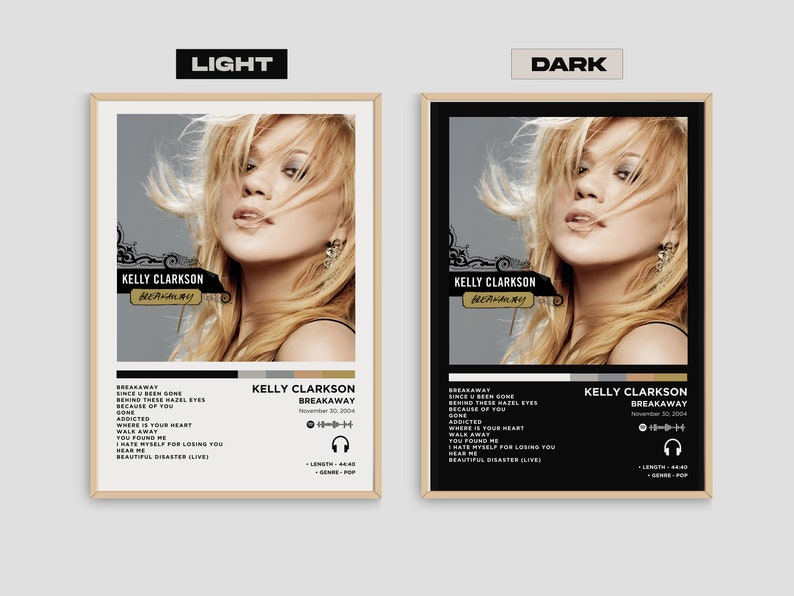 Kelly Clarkson Breakaway Album Poster / Album Cover Poster / Music Gift ...