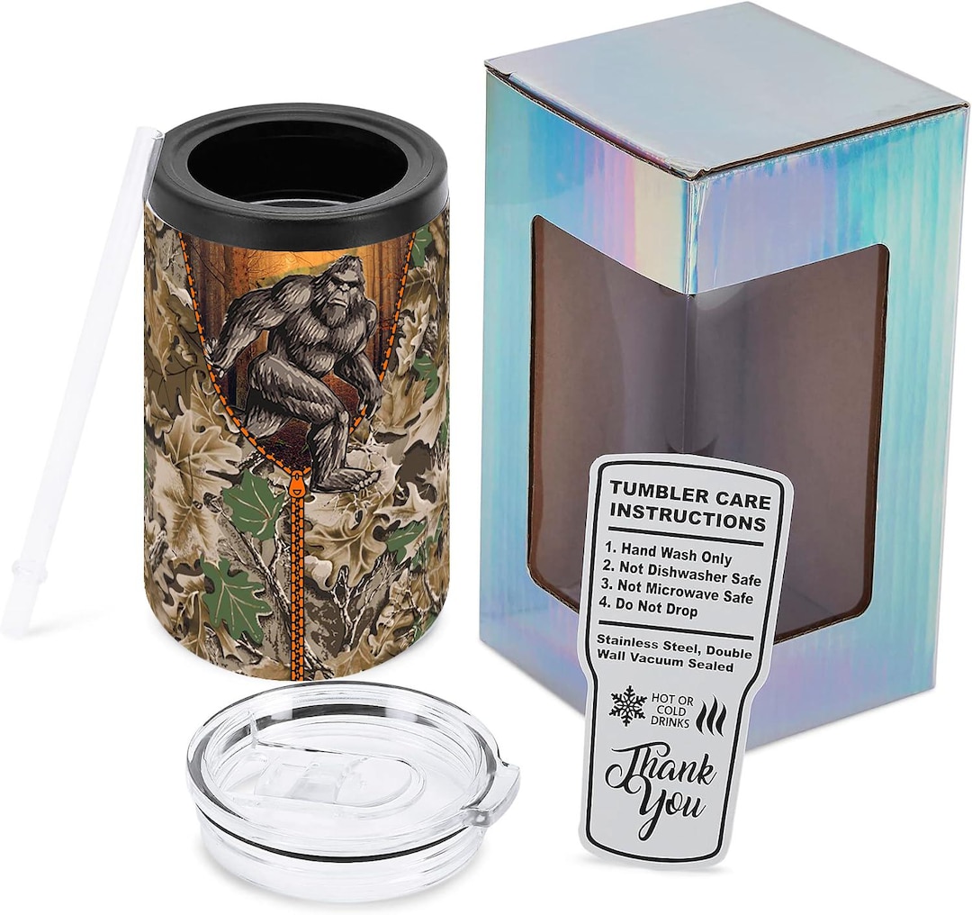 Bigfoot, Sasquatch 12 Oz Thick Tumbler With Lid, Straw and Gift Box ...