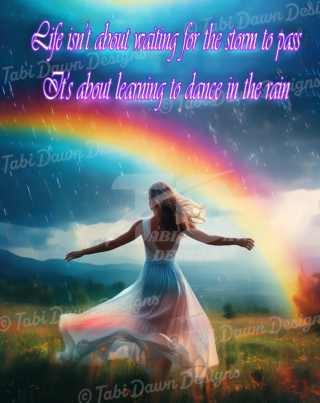 Learning to Dance in the Rain Motivational Quote, Digital Download Set ...