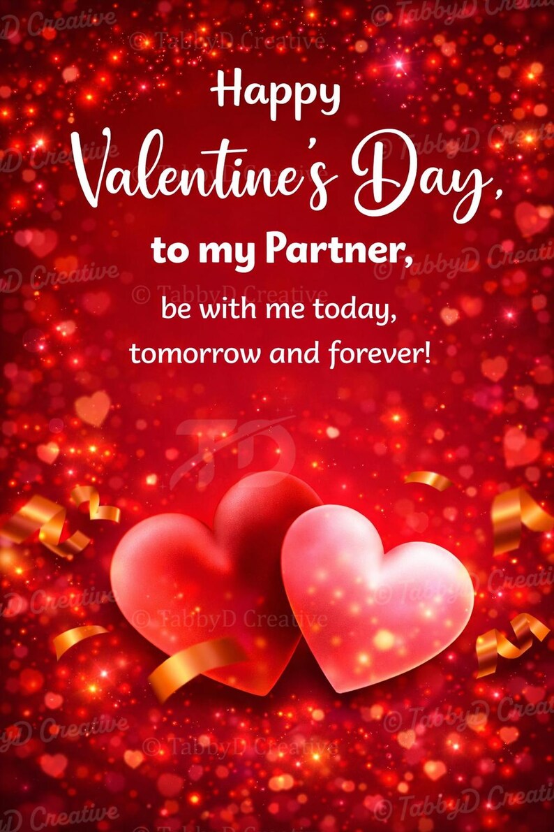 Valentine’s Day Partner Card Set | Romantic Printable Wall Art (2 PNG ...