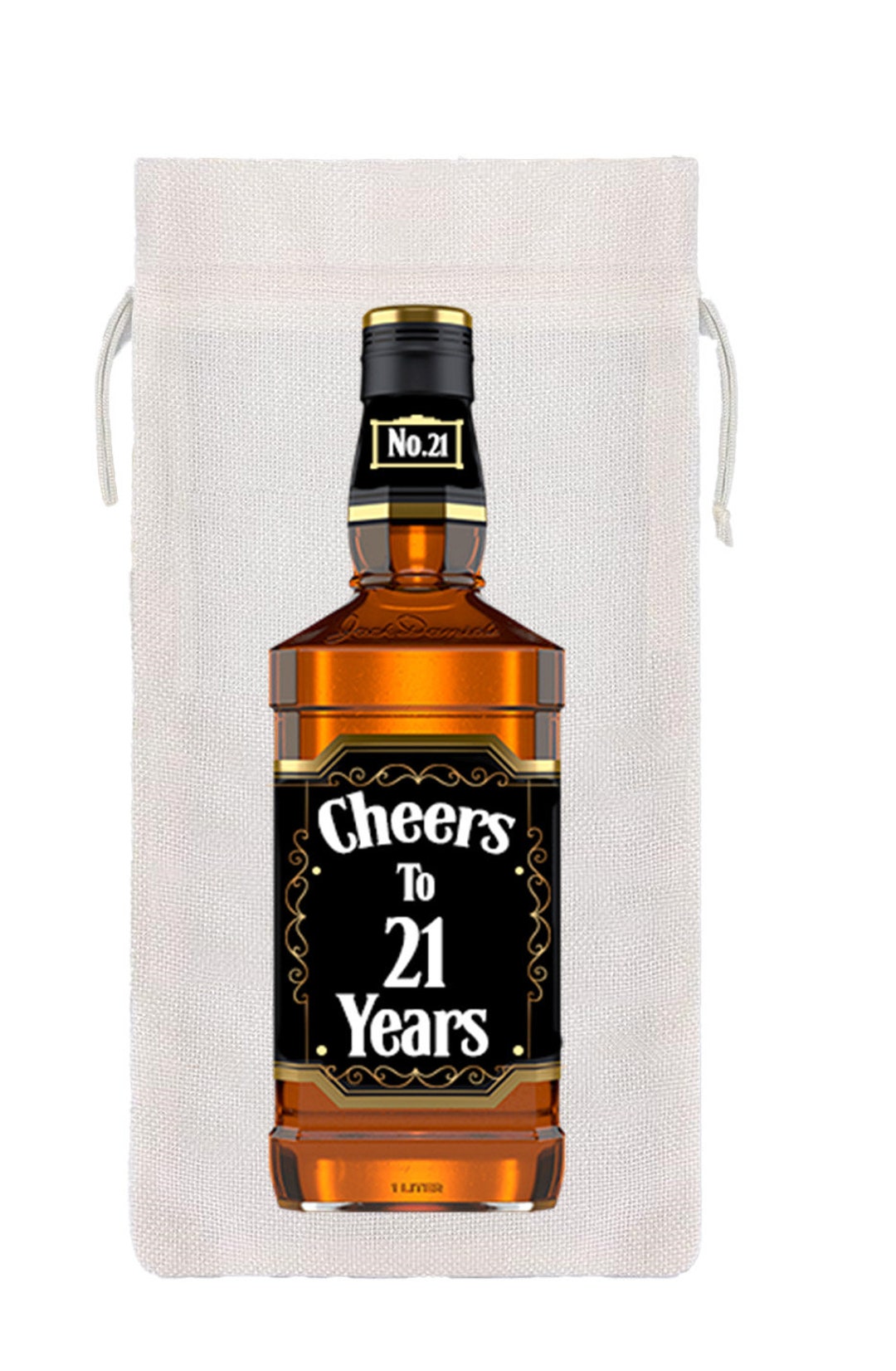Cheers to 21 Years Custom Booze Bag- Liquor Gift Bags - Reusable Liquor ...