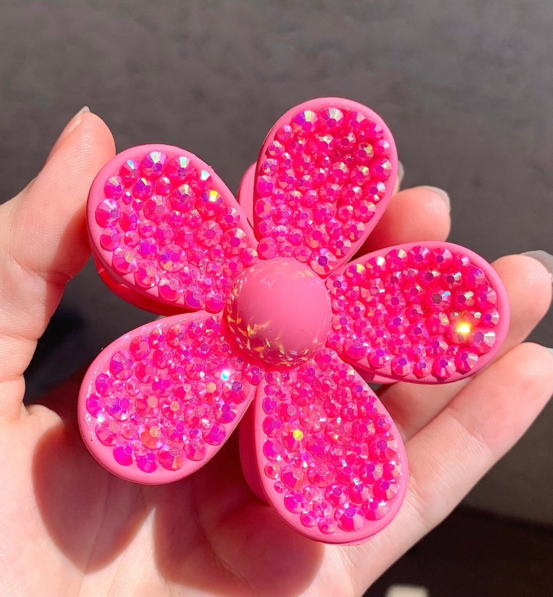 Bling Flower Claw Clip - Etsy