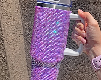 Rhinestone Stanley Cup 40 Oz Personalized Any Color Bling Diamond Gem ...