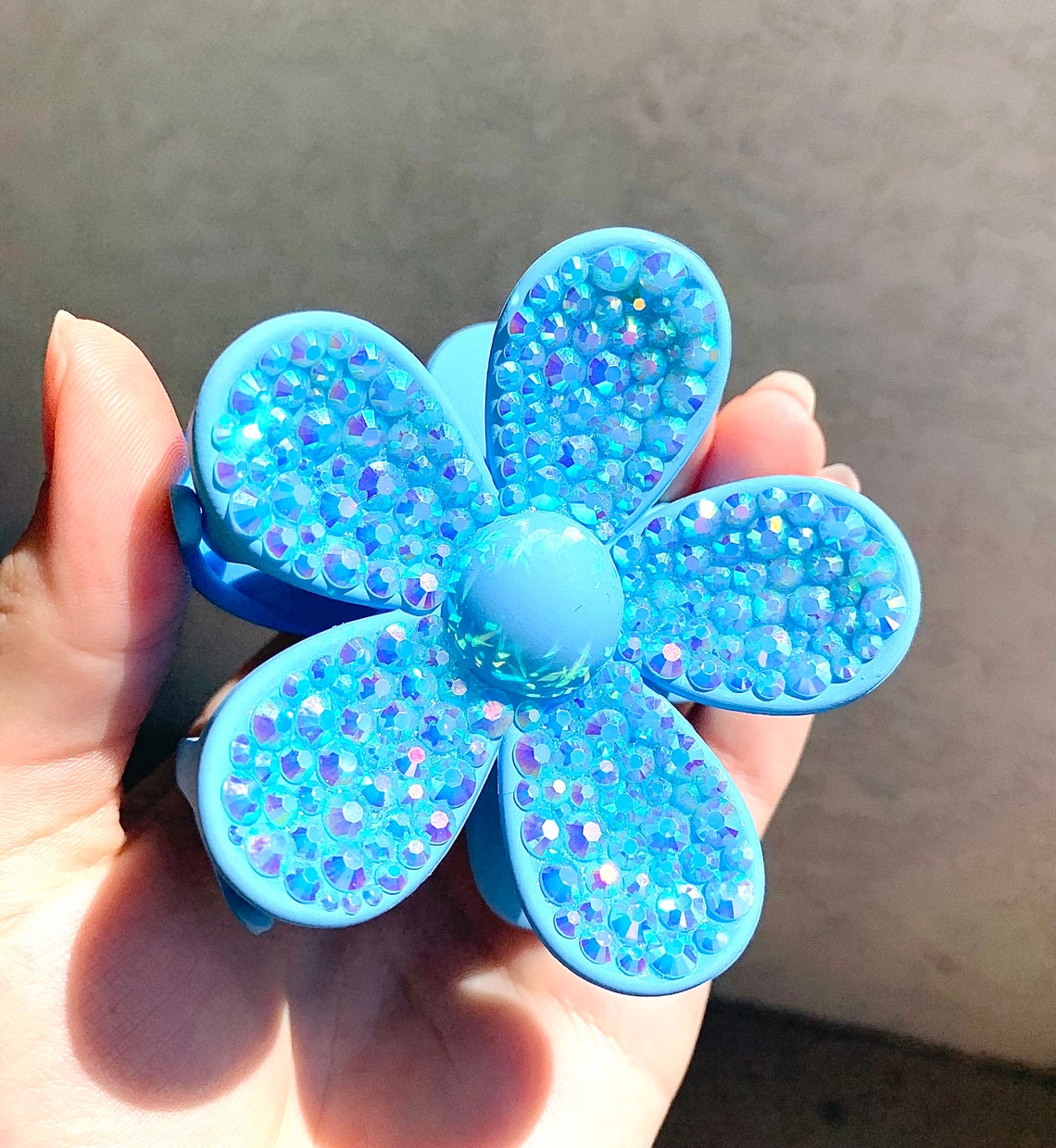 Bling Flower Claw Clip - Etsy