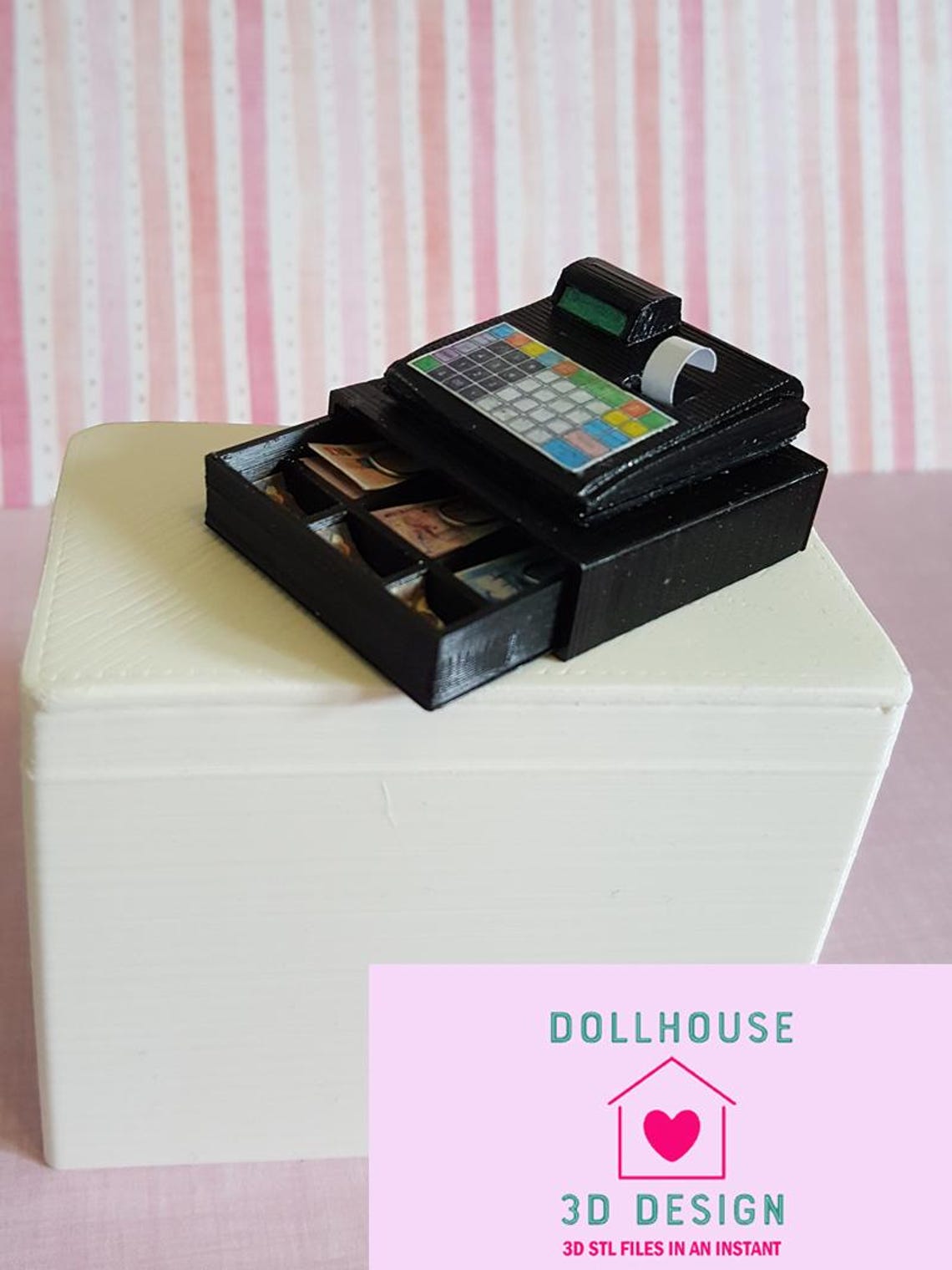 Dolls House 1/12th Scale Miniature CASH REGISTER 3D Print File, Instant ...