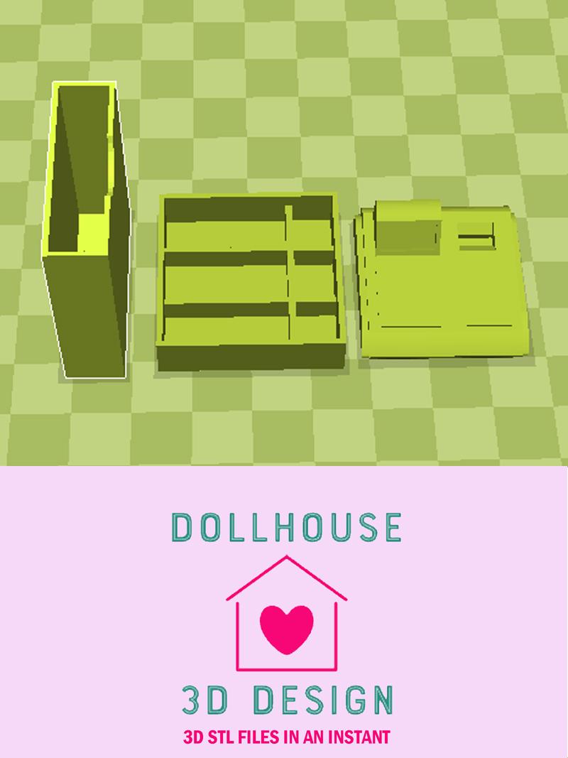 Dolls House 1/12th Scale Miniature CASH REGISTER 3D Print File, Instant ...