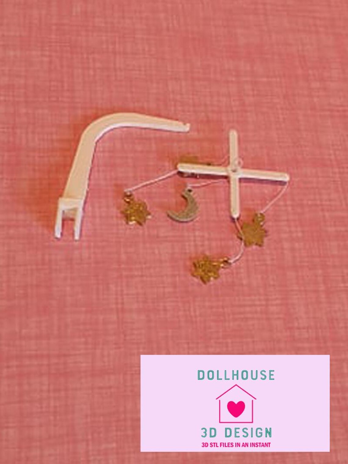 Dolls House 1/12th Scale Miniature BABY MOBILE 3D Print File, Instant ...