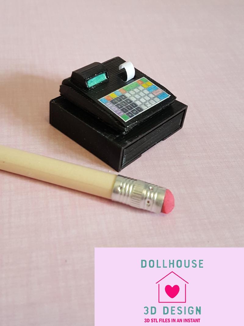Dolls House 1/12th Scale Miniature CASH REGISTER 3D Print File, Instant ...