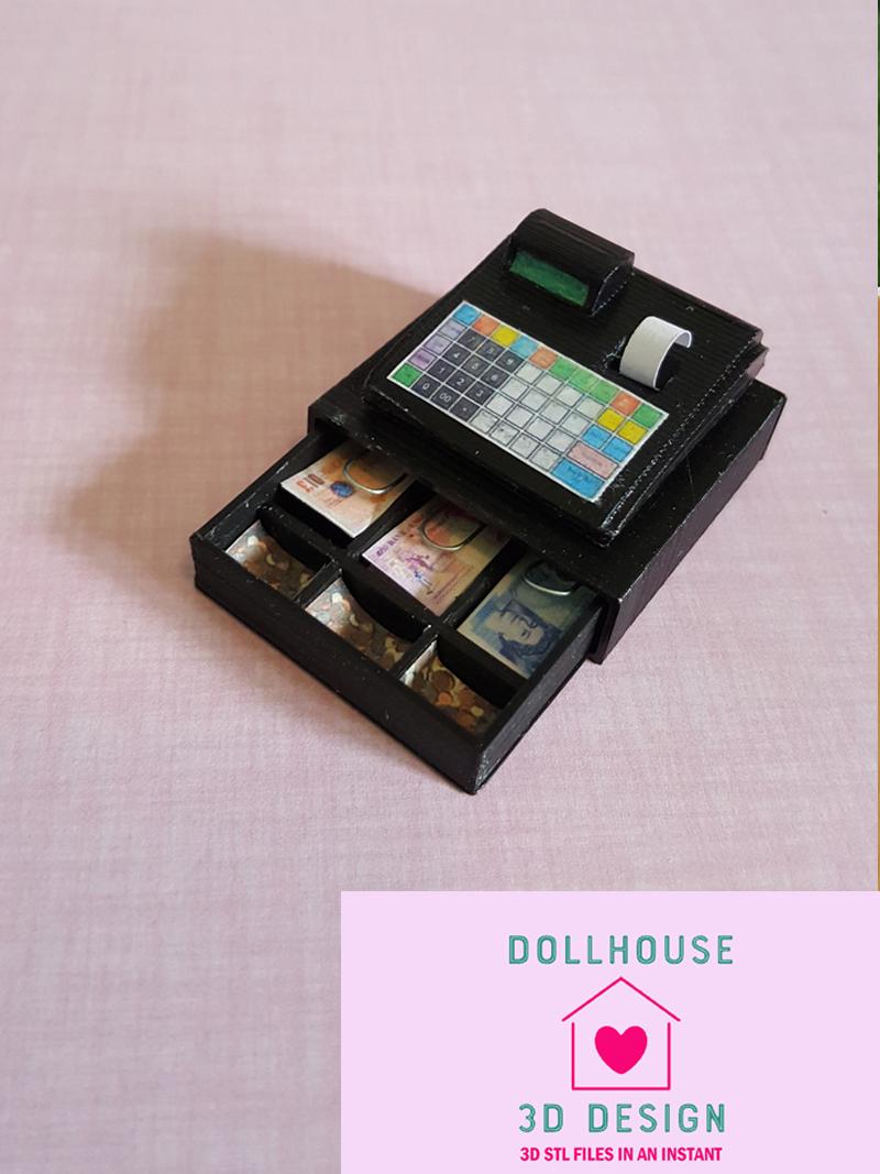 Dolls House 1/12th Scale Miniature CASH REGISTER 3D Print File, Instant ...