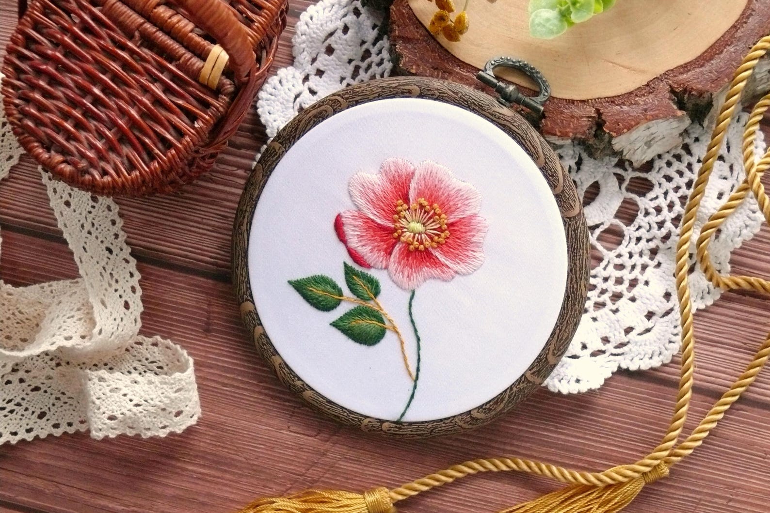 Rose Embroidery Tutorial: Needle Painting Pattern (english PDF Download ...