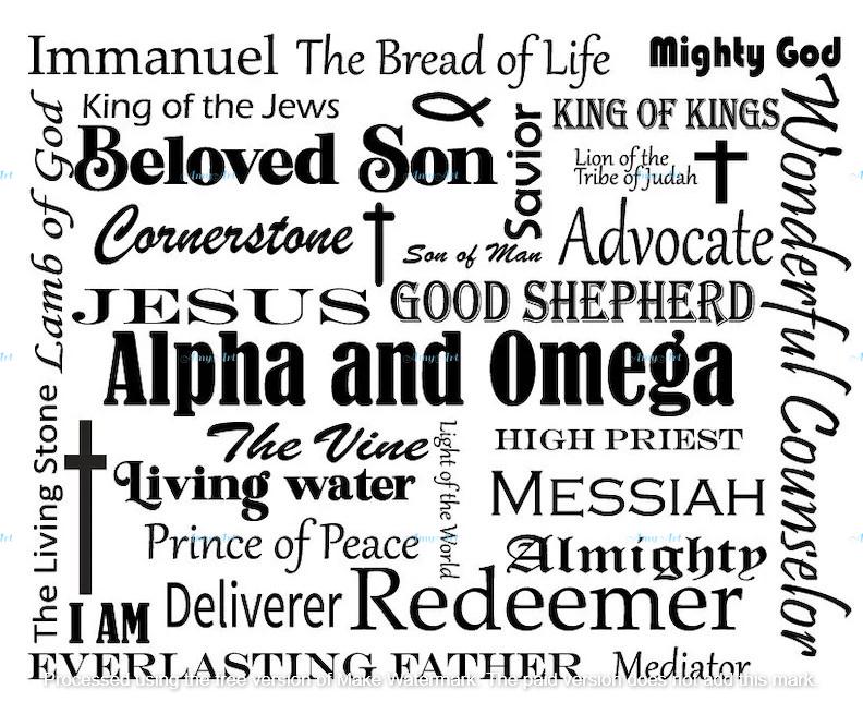 Names of Jesus, SVG PNG, Inspirational - Etsy