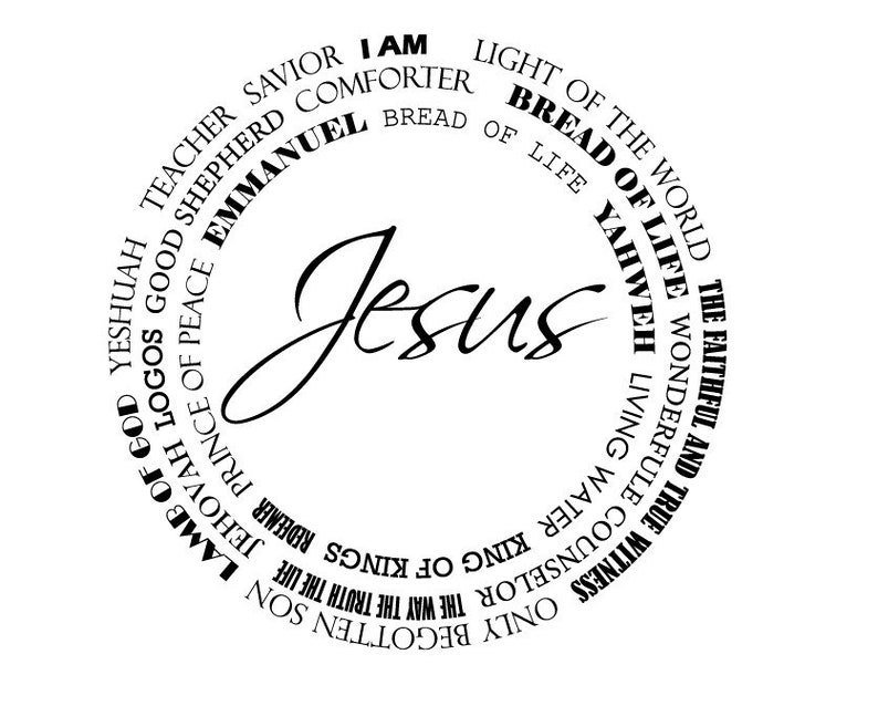 Names of Jesus, V3, SVG PNG, Christian, Round - Etsy