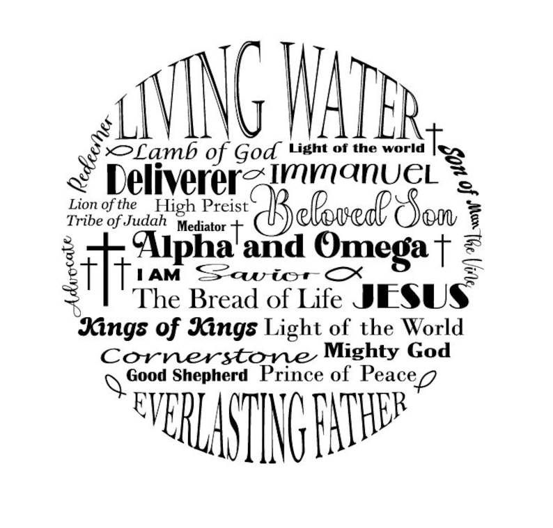 Names of Jesus, Round, Inspirational SVG PNG - Etsy