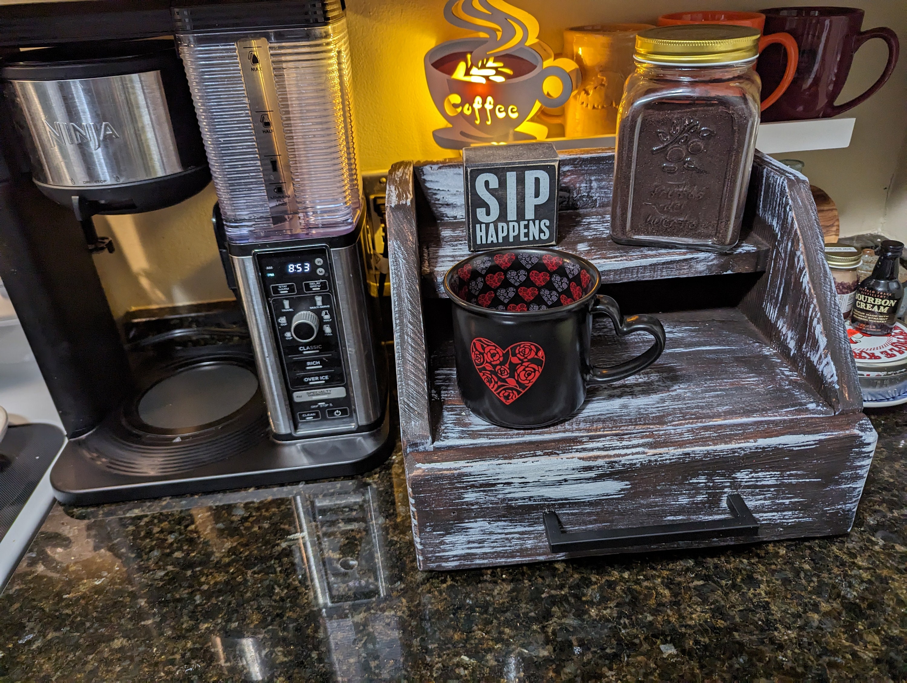 Handcrafted Farmhouse Coffee Station-rustic Countertop Coffee Bar ...