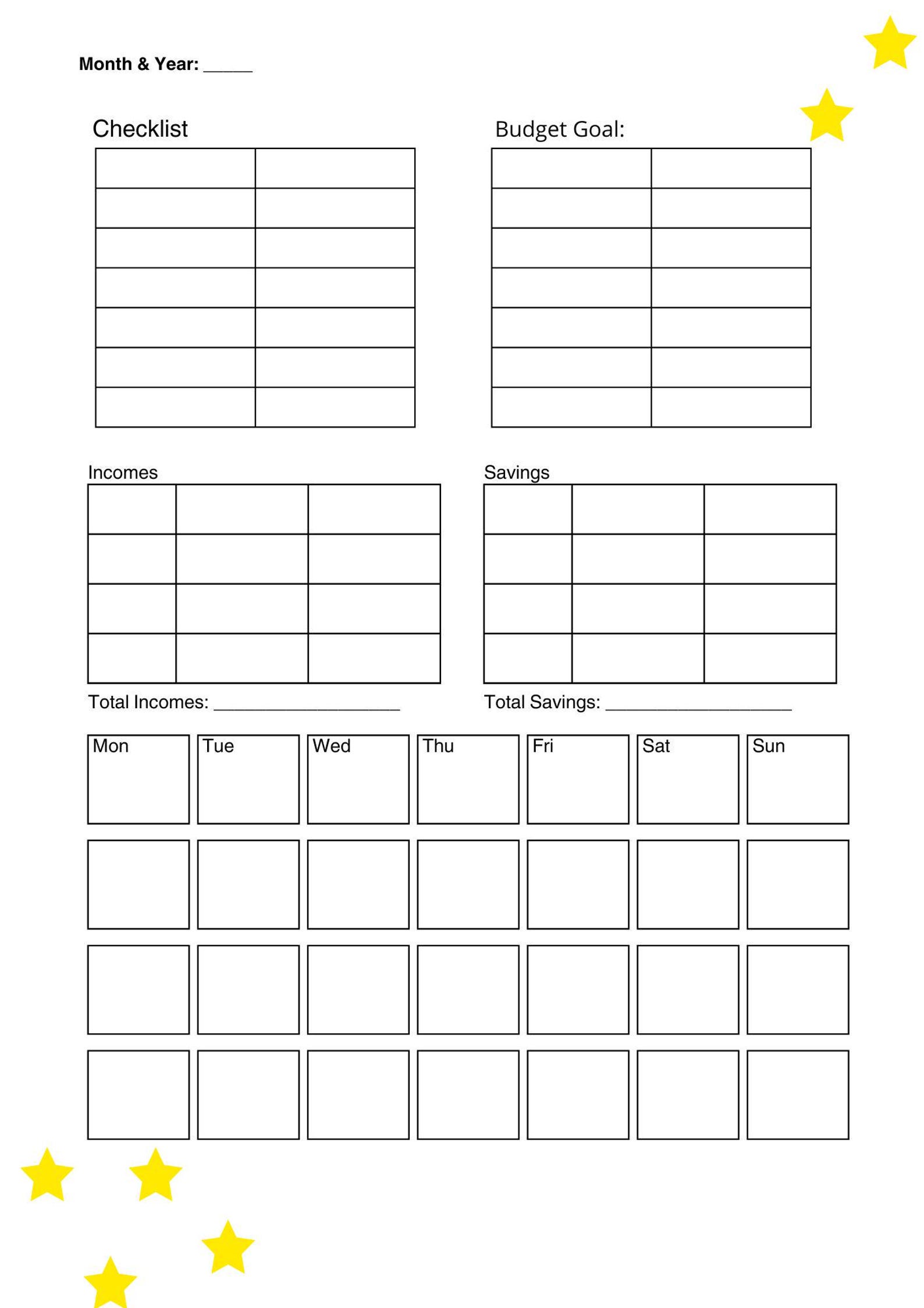 Printable Monthly Budget Planner | 3-page A4 Budgeting Worksheet ...