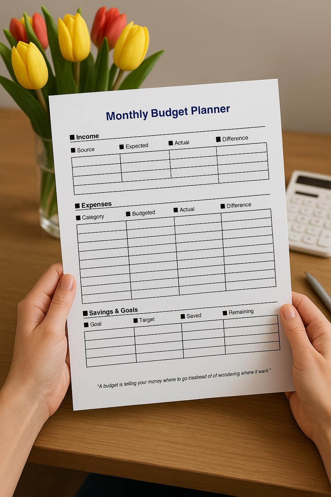 Monthly Budget Planner Printable – A4 Finance Tracker With Icons ...