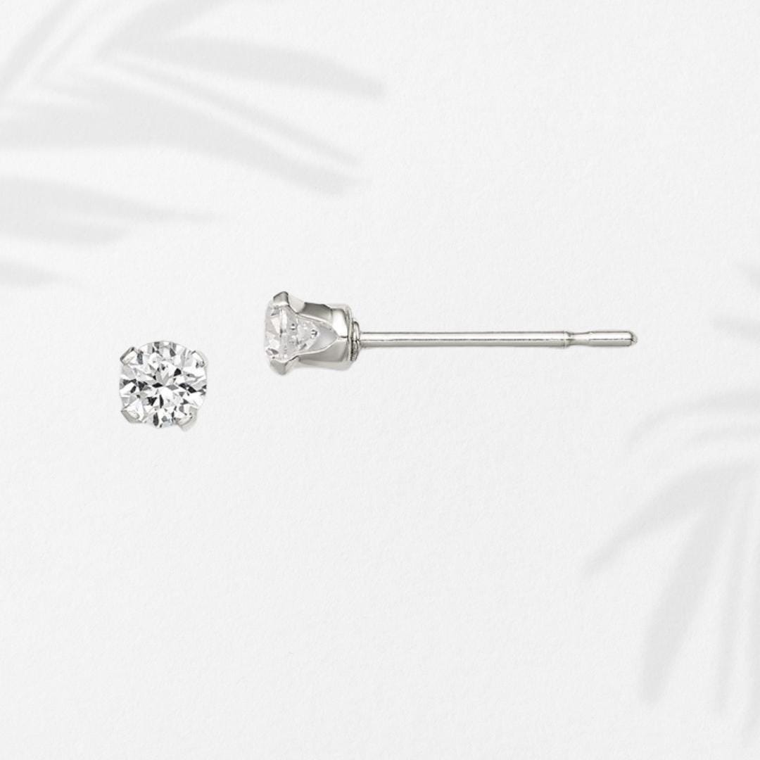 Children's Sterling Silver 3mm Round Snap Set CZ Stud Earrings - Etsy