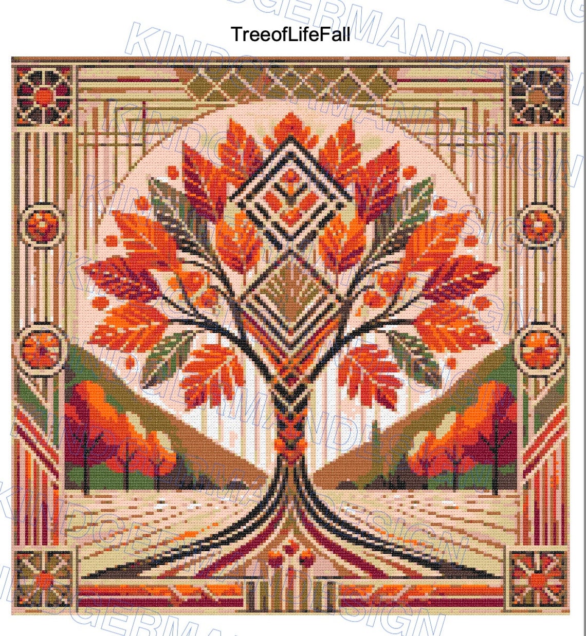 Tree of Life Fall Cross Stitch Pattern by Kindgerman (digital Format ...
