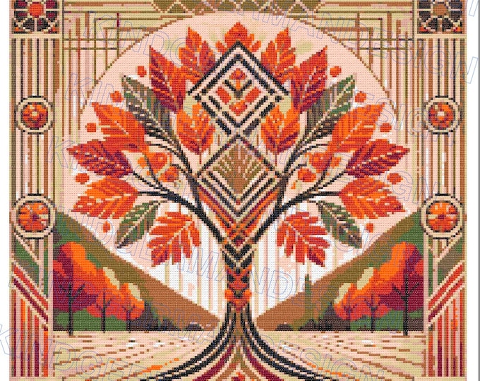 Autumn Tree Cross Stitch Pattern by Tammy L. Gross (digital Format ...