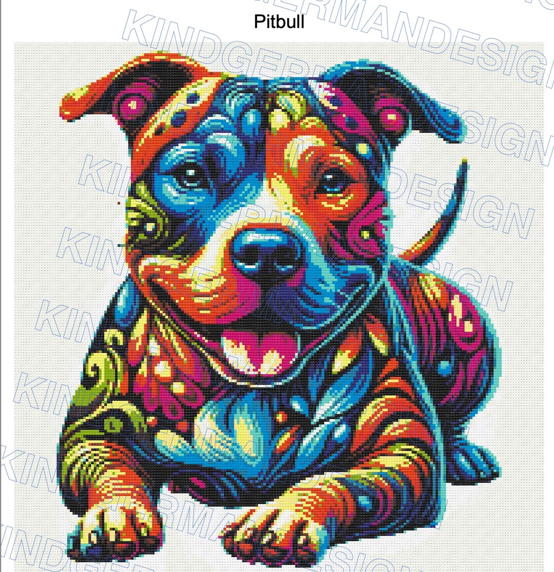 Pitbull Cross Stitch Pattern by Kindgerman (digital Format) - Etsy
