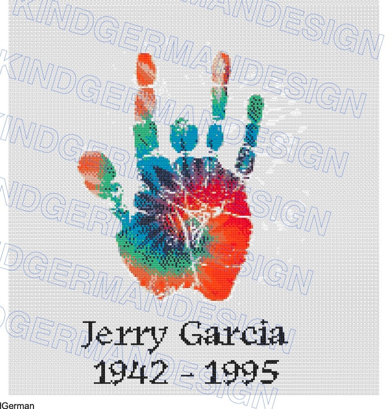 Jerry Garcia Hand Cross Stitch Pattern by Kindgerman (digital Format ...