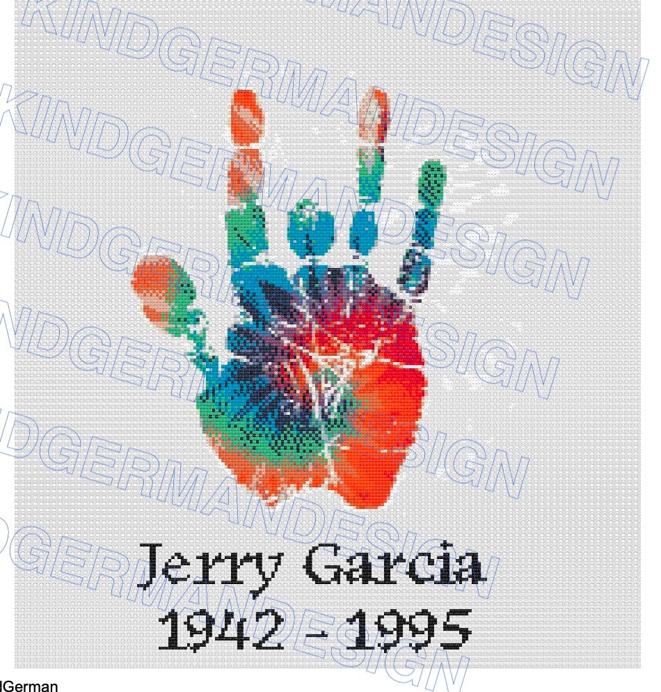 Jerry Garcia Hand Cross Stitch Pattern by Kindgerman (digital Format ...