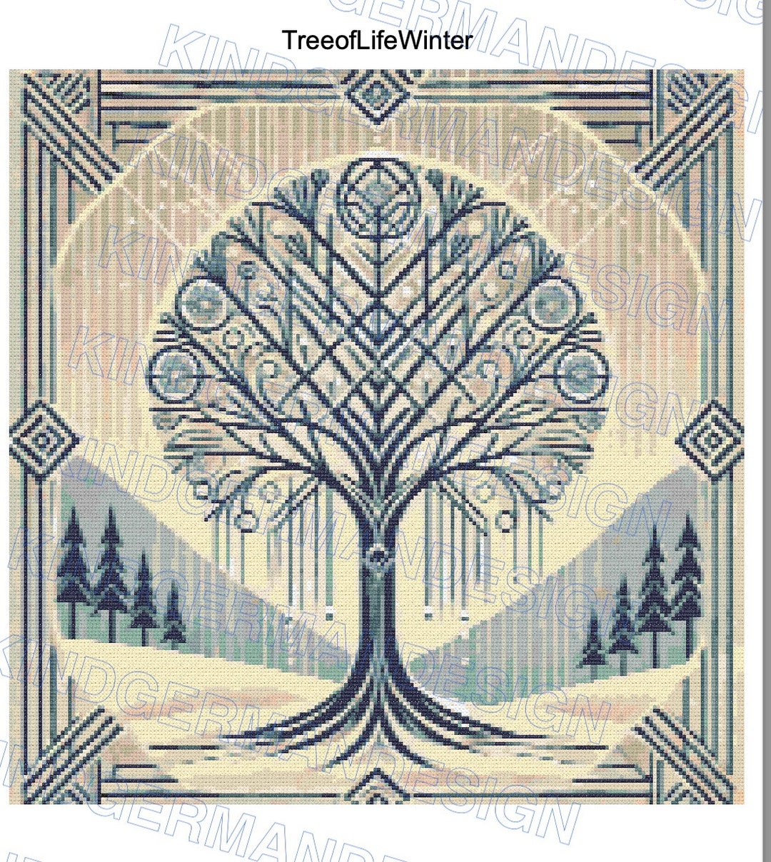 Tree of Life Winter Cross Stitch Pattern by Kindgerman (digital Format ...