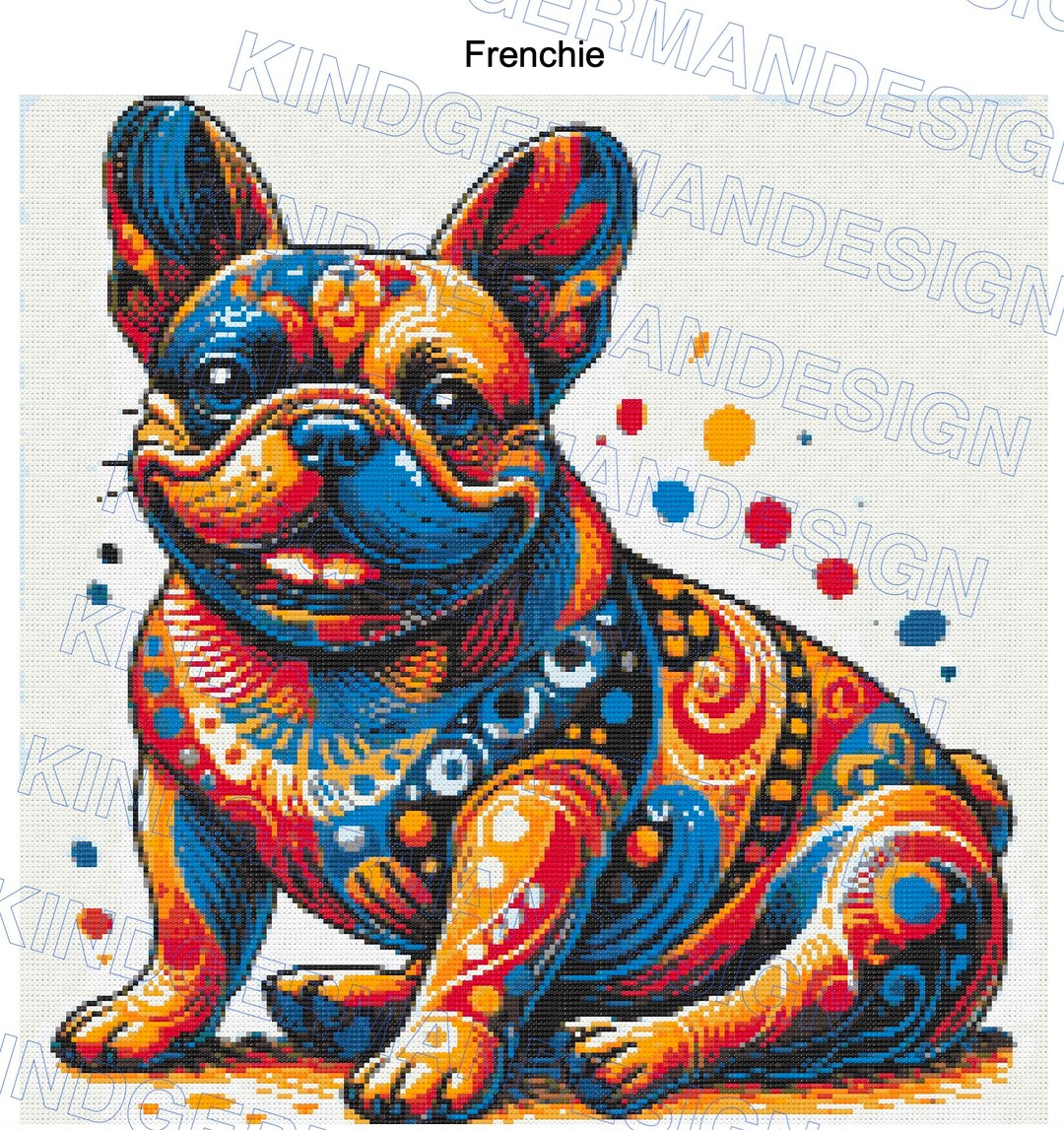 Frenchie / French Bulldog Cross Stitch Pattern by Kindgerman (digital ...