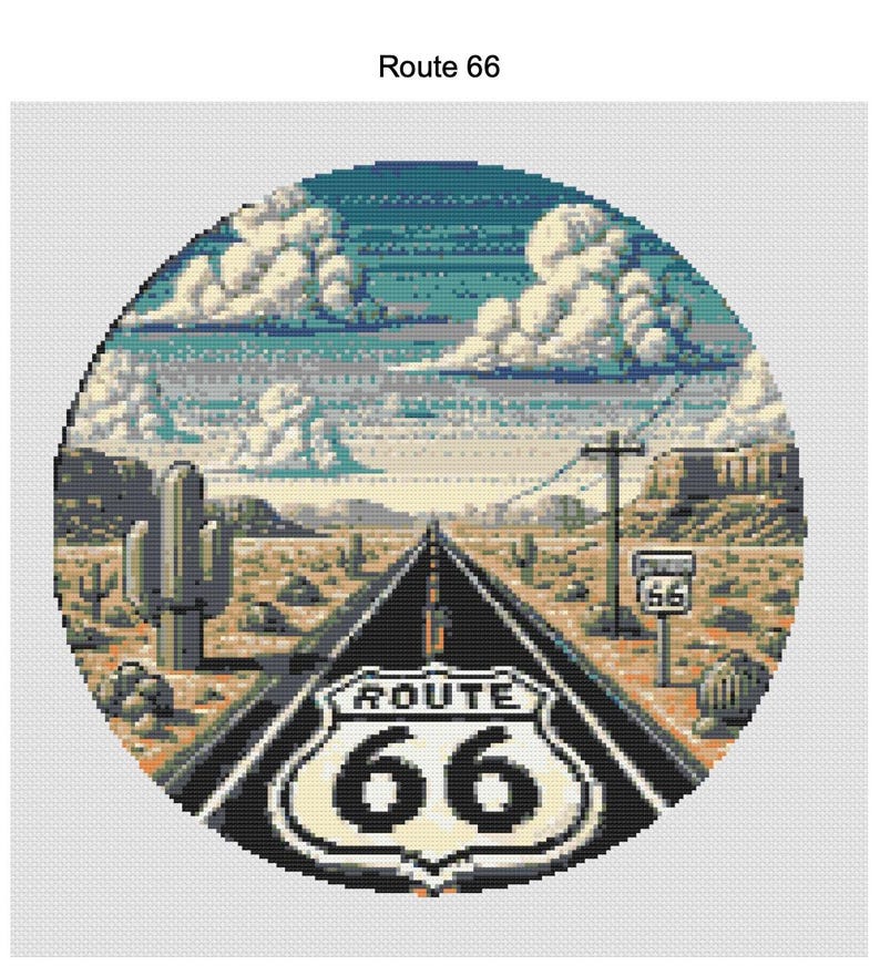 Route 66 Inspired Cross Stitch Pattern by Kindgerman (digital Format ...
