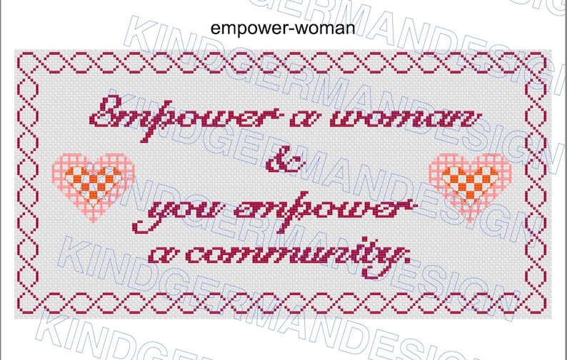 Empower Motivational Cross Stitch Pattern by Kindgerman (digital Format ...