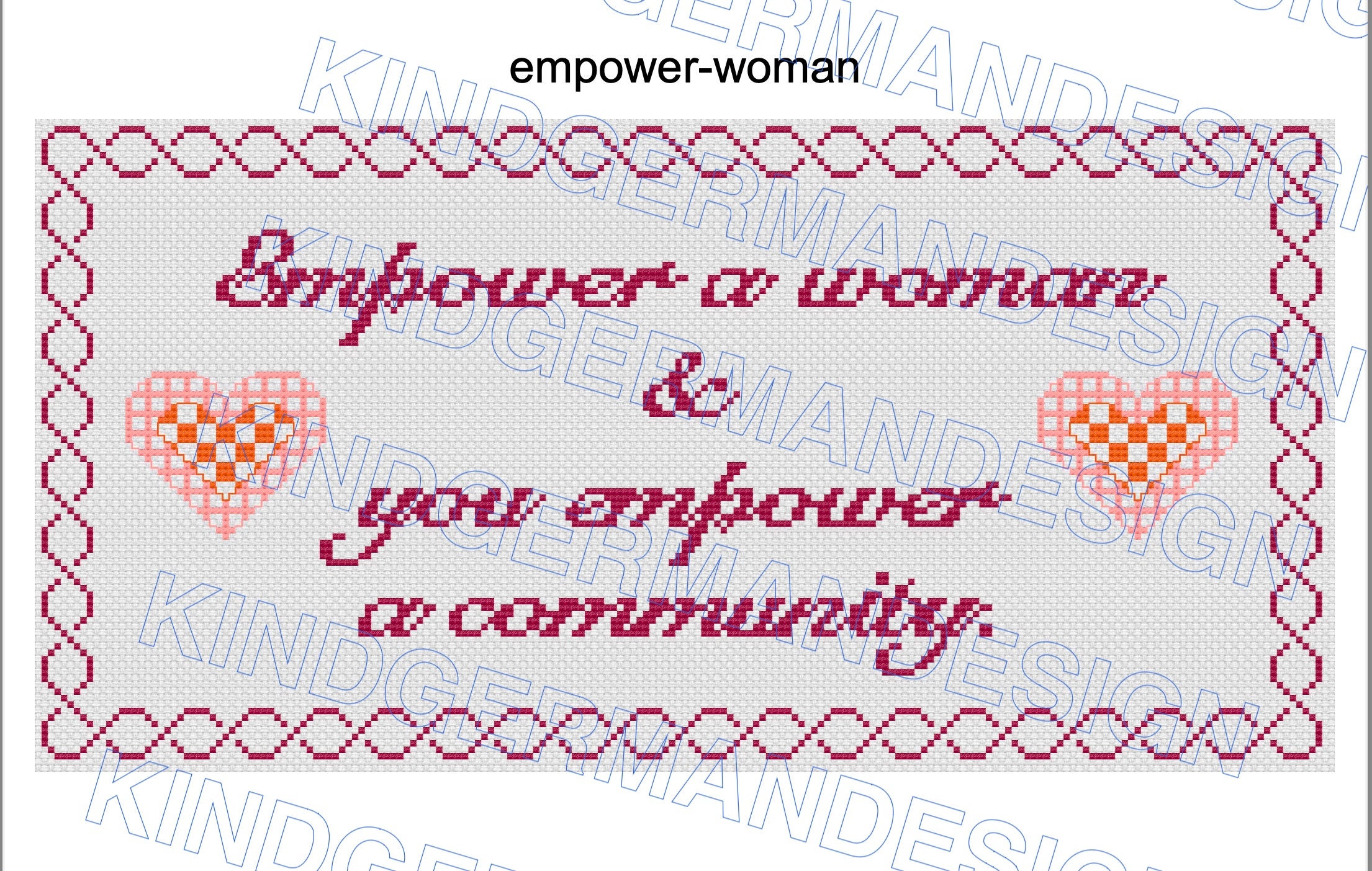 Empower Motivational Cross Stitch Pattern by Kindgerman digital Format ...