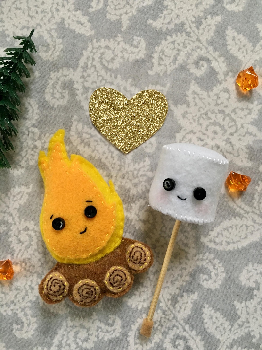 Felt Marshmallow and Campfire - Etsy