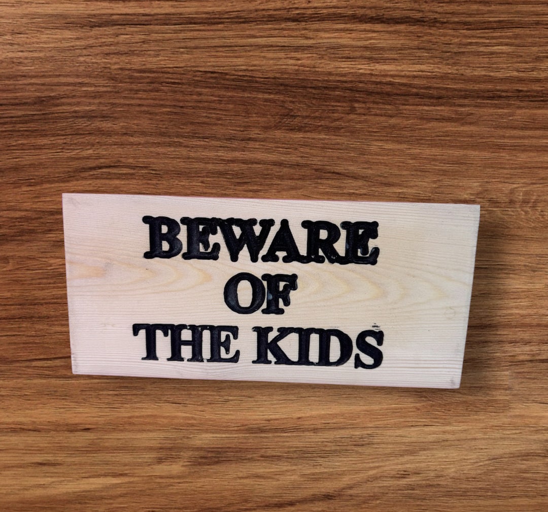 Funny Beware of the Kids Wooden Sign - Etsy UK