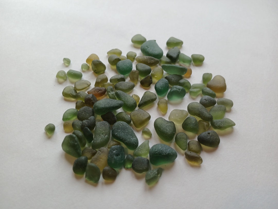 Mixed Green Seaham Sea Glass, Sea Glass Gift for Beach Lover, Unique ...