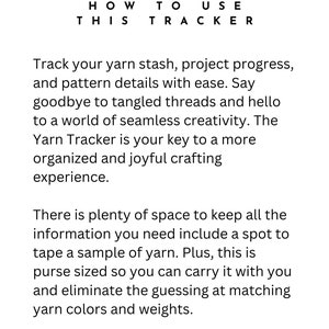My Yarn Tracker - Etsy