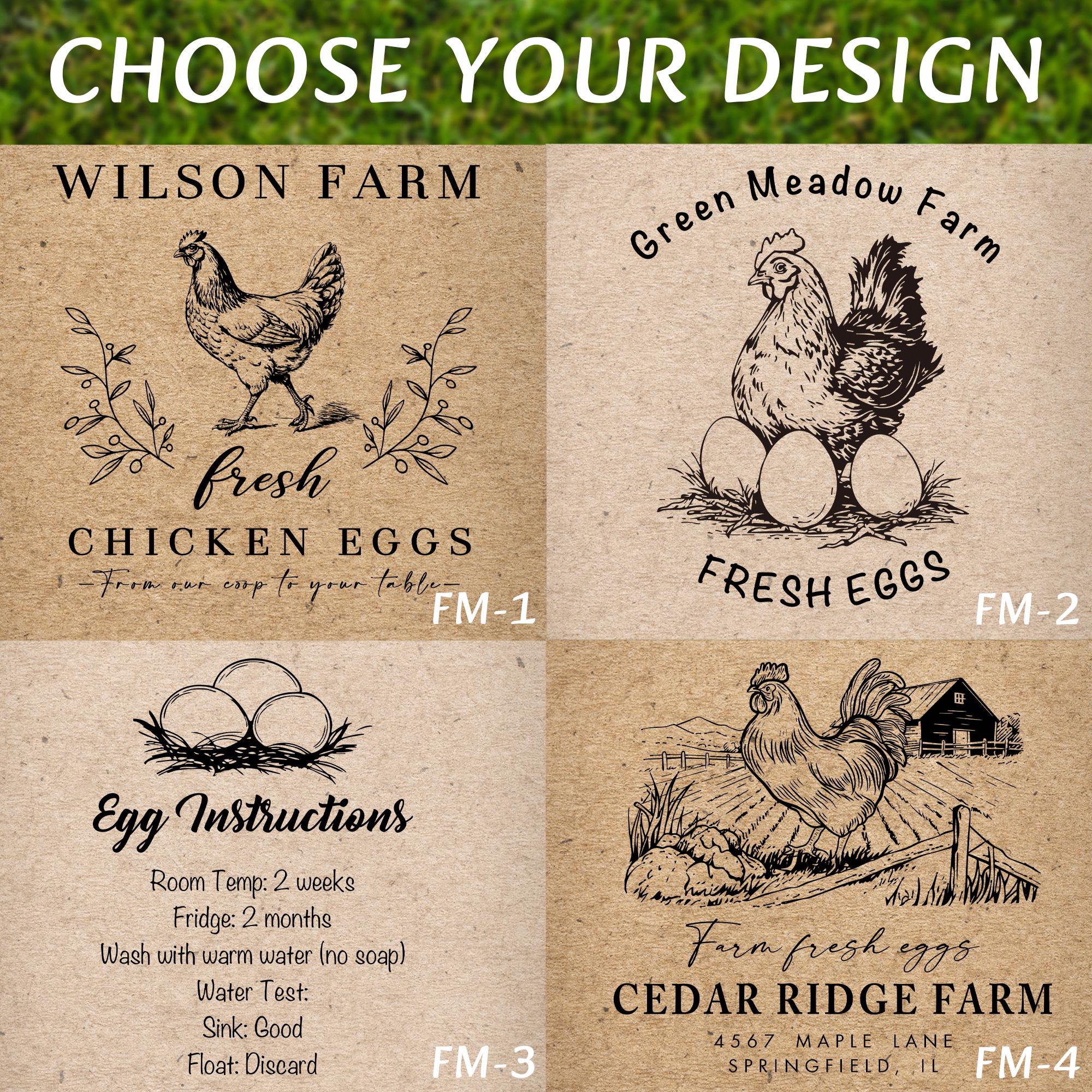 Farm Fresh Eggs Stamp, Custom Farm Stamp, Egg Carton Stamp, Chicken ...