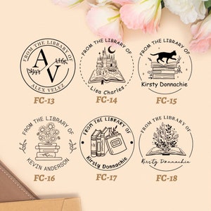 Custom Book Stamp/ 36 Designs/ Custom Embosser/ From the Library of ...