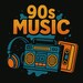 90s Music T-shirt Design – Retro Boombox, Cassette & Headphones PNG for ...
